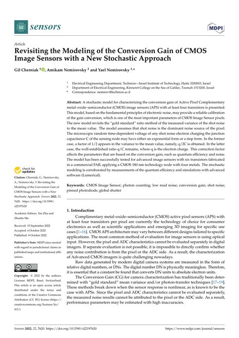 Pdf Revisiting The Modeling Of The Conversion Gain Of Cmos Image