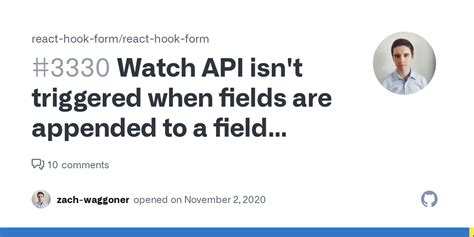 Watch Api Isnt Triggered When Fields Are Appended To A Field Array