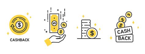 캐쉬백 아이콘 세트 리턴 머니 캐시백 리베이트 금융 서비스 환불 투자 수익 저축 계좌 환전 구매에 대한 모바일 결제 선 기호입니다 벡터 동전에 대한 스톡 벡터 아트 및 기타