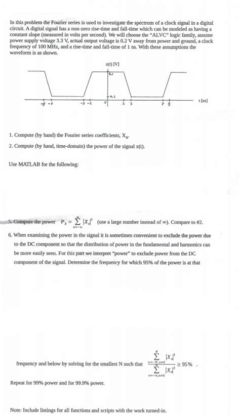 In This Problem The Fourier Series Is Used To Chegg