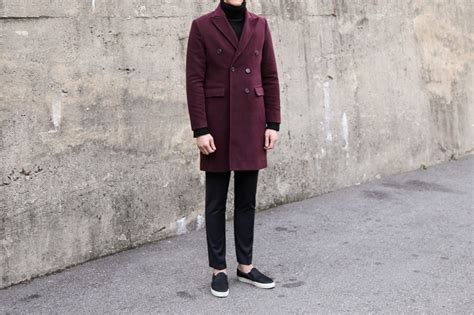 남자 와인 더블 롱코트 코디 네이버 블로그