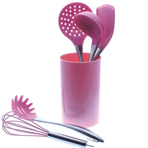 Pack 6 Utensilios De Cocina Rosa