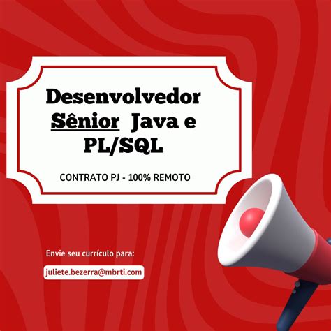Juliete Bezerra No Linkedin Oportunidade Java E Plsql SÊnior