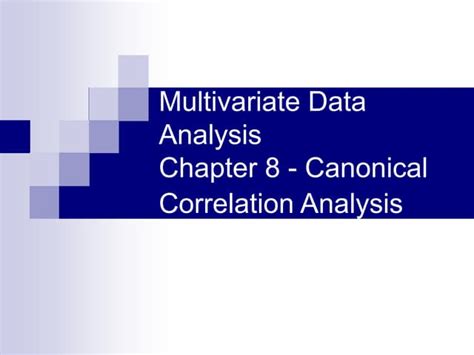 Canonical Correlation Analysis Ppt