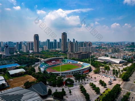 广西柳州体育馆建筑航拍摄影图图片 包图网企业站