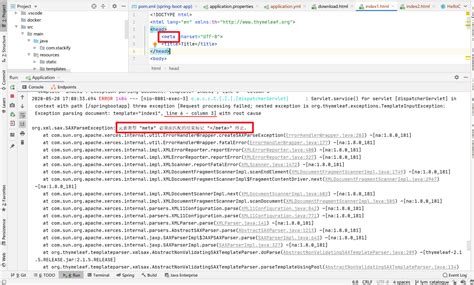 Springboot Thymeleaf Exception Parsing Document Template“index1” Line 6 Column 3 Csdn博客