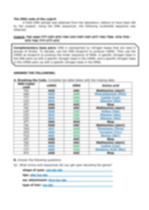 SOLUTION Decoding DNA Segments Practice Worksheet Studypool