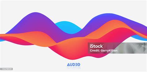 음파 시각화 3d 컬러풀 한 단단한 파형 음성 샘플 패턴 여러 층에 대한 스톡 벡터 아트 및 기타 이미지 여러 층 음파