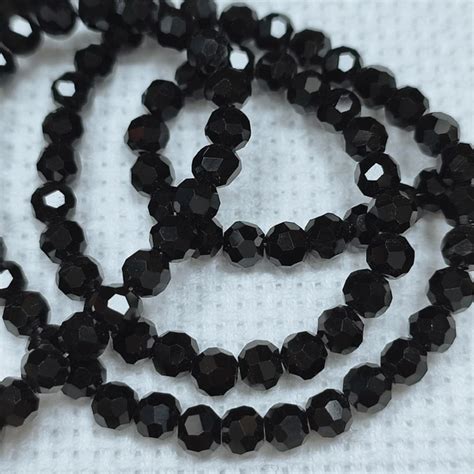 Бусы хрустальные 3 4 мм на нитке Цвет черный фото отзывы характеристики в интернет