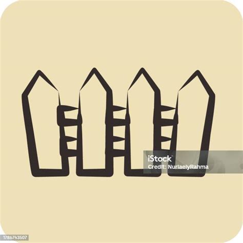 아이콘 펜스 정원 기호에 적합합니다 손으로 그린 스타일입니다 심플한 디자인 편집 가능 디자인 템플릿 벡터입니다 간단한 일러스트레이션 강철에 대한 스톡 벡터 아트 및 기타