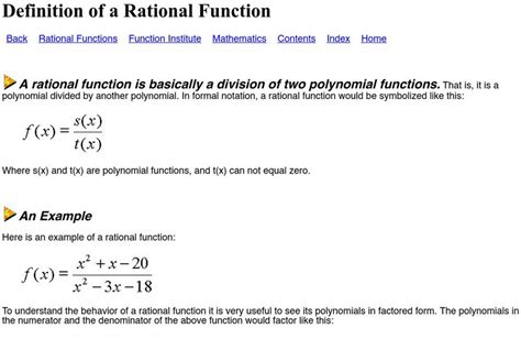 Zona Land Definition Of A Rational Function Activity For 9th 10th Grade Lesson Planet