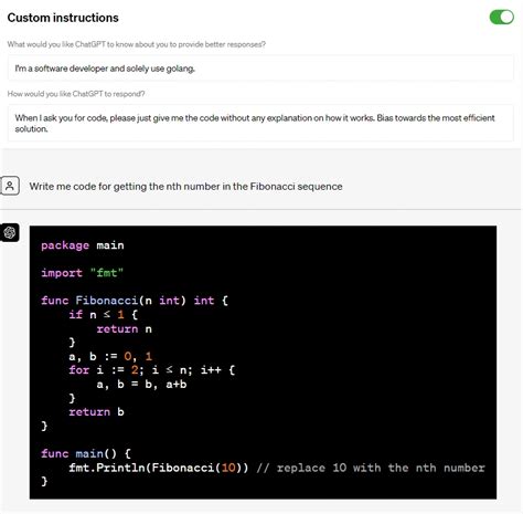 Custom instruction in Chat gpt OpenAi rende tutto più interessante