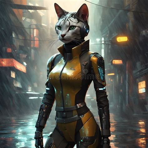 Meet Mia An Anthropomorphic Feline Robot Girl With A Sleek Cyberpunk Aesthetic She Combines