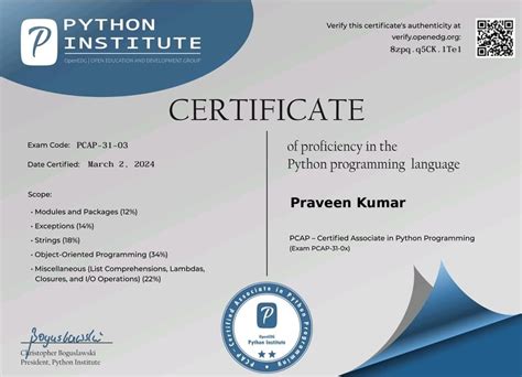 Im Happy To Share That Ive Obtained A New Certification Pcap 31 03