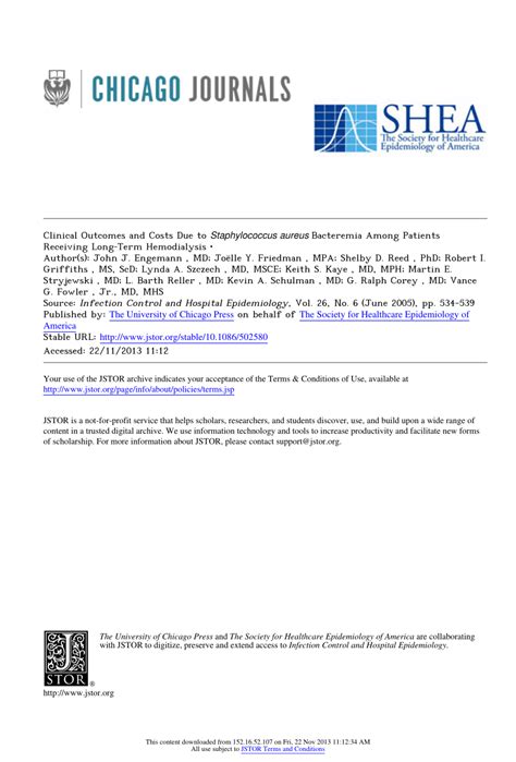 Pdf Clinical Outcomes And Costs Due To Staphylococcus Aureus