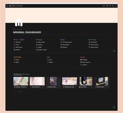 notion minimal useful dashboard pc and mobile use r notiontemplates