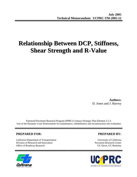 Pdf Relationship Between Dcp Stiffness Shear Strength R Value