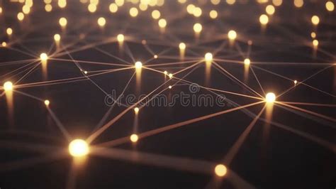 Abstract Representation Of Social Network Connections With Glowing Nodes Stock Illustration