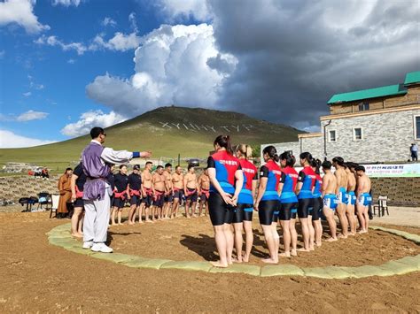 한국 씨름 시범단 몽골 친선 씨름대회 연합뉴스