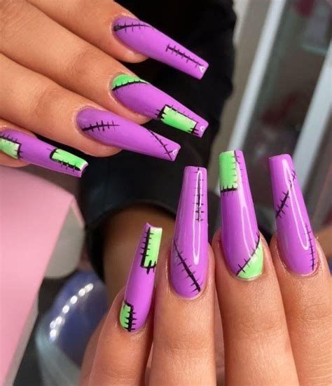 Black And Purple Halloween Nails 2025 For A Witchy Vibe Fashion So Simple