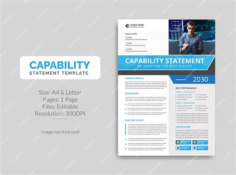 Premium Vector Capability Statement Federal Government Capability Statement Design Template