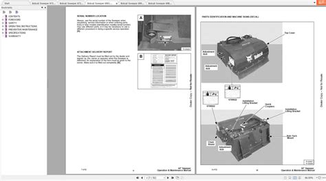 Bobcat Sweeper Operation Maintenance Manuals