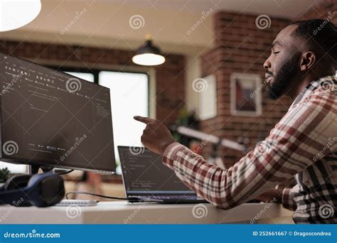 Web Developer Writing Program Code Data Base Stock Image Image Of Laptop Engineer 252661667