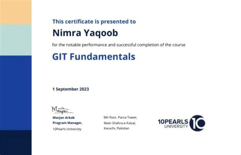 Nimra Yaqoob On Linkedin Successfully Completed My Git Fundamental Course