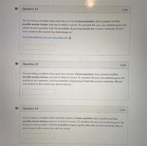 Solved Question 12 1 Pts You Are Taking A Multiple Choice