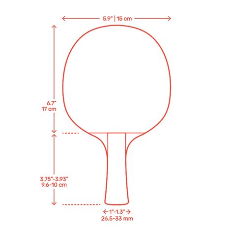 Ping Pong Paddle Outline Dimensions