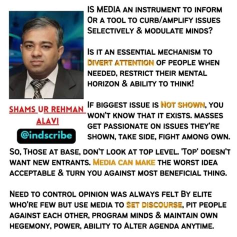 Shams Ur Rehman Alavi On Linkedin Is Media An Instrument To Inform Or