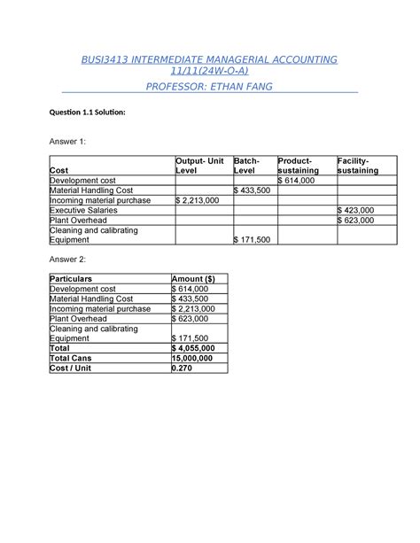 Unit1exercise Solved Unit 1 Exercise Busi3413 Intermediate