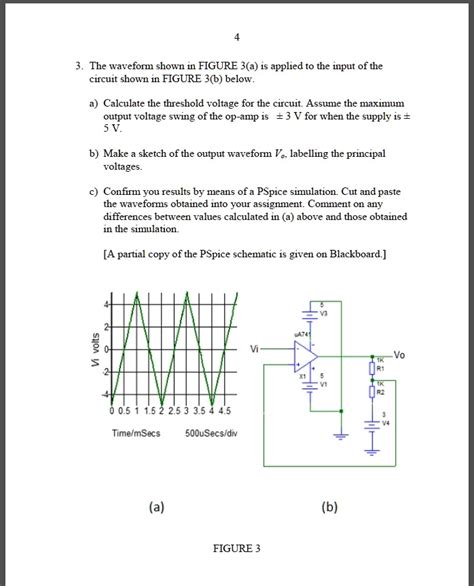 Solved The Waveform Shown In Figure 3a Is Applied To The Input Of The Circuit Shown In Figure