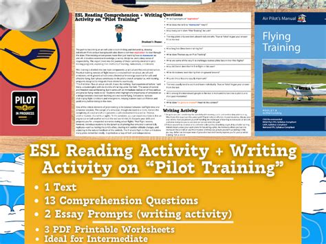 Esl Reading Comprehension Writing Activity Worksheets On Pilot Training Teaching Resources