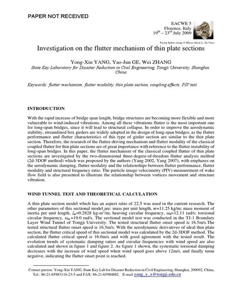 PDF Investigation Of Flutter Mechanism DOKUMEN TIPS