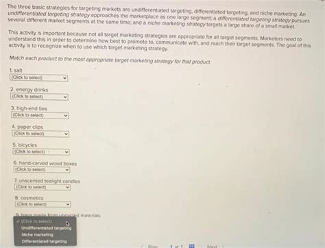 Solved The Three Basic Strategies For Targeting Markets Are
