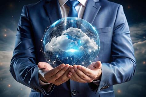 Man Holding Cloud Computing Data And Security On Global Networking Cloud Technology Of Business