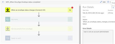 Power Automate Fails When Docusign Envelope Status Completed Error User Is Not An Account