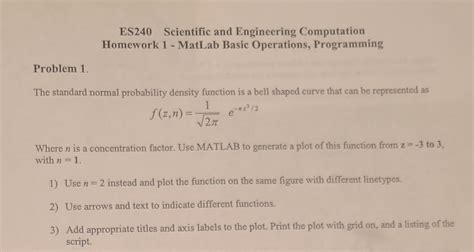 Solved Es240 Scientific And Engineering Computation Homework
