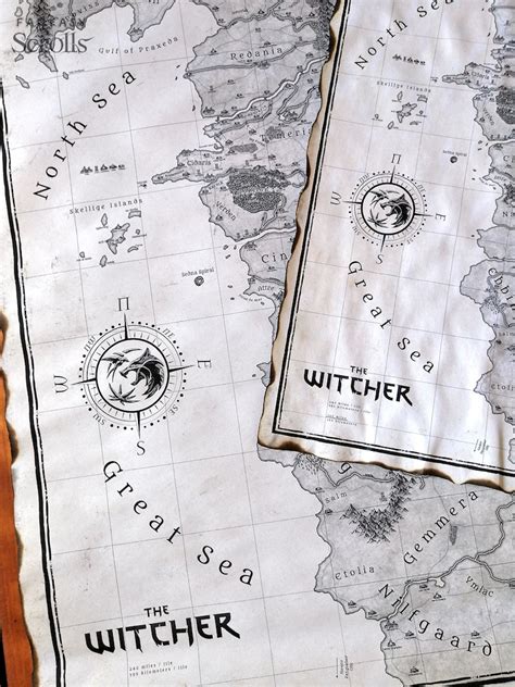 The Witcher World Map Northern Kingdoms Map The Continent Etsy
