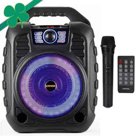 Earise T Portable Pa Speaker Bluetooth Karaoke With Wireless Mic Fm