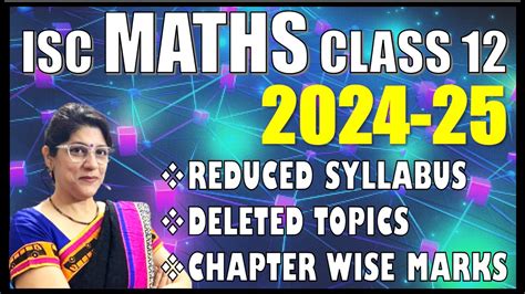 Isc Class 12 Latest Update Mathematics Revised Syllabus And Marks