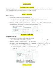 AP CALC UNIT Docx AP CALC UNIT EXTREME VALUE THEOREM Extreme Value Theorem A Continuous