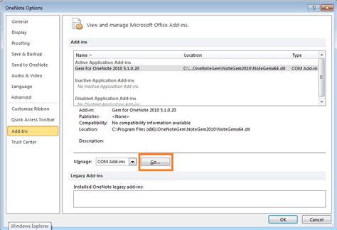 How To Enable Disable Onenote Gem Add In Office Onenote Gem Add Ins