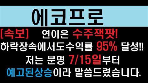 상한가 에코프로주가전망에코프로분석에코프로차트분석에코프로실적2차전지관련주2차전지에코프로종목분석 Youtube