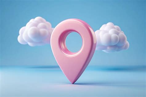 3d Location Point Marker Of Map Or Navigation Pin Icon Sign On Isolated Cloud Background