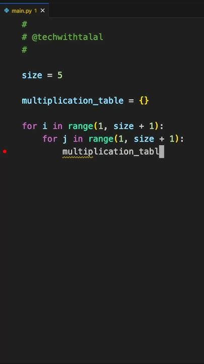 Create A Python Multiplication Table Learning Python Coding Youtube