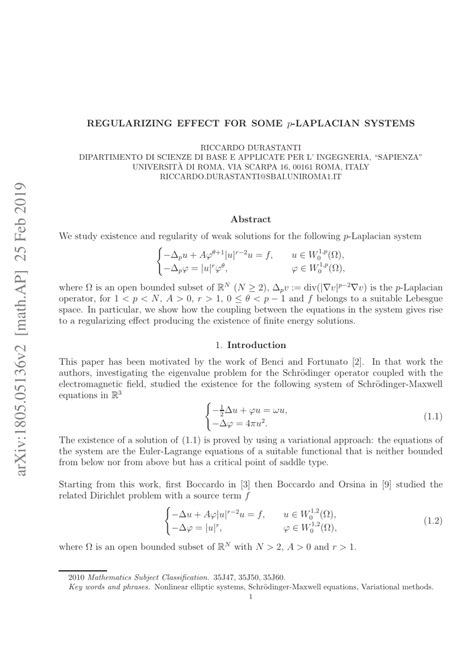 Pdf Regularizing Effect For Some P Laplacian Systems