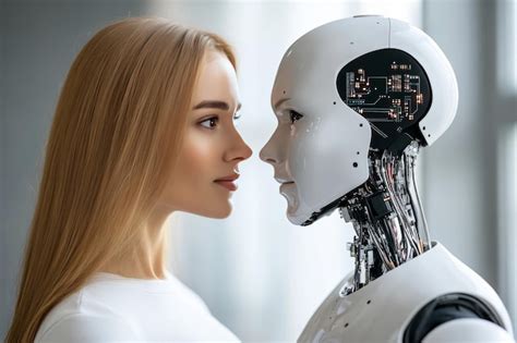 Long Term Potentiation Cortical Circuit And Emotional Regulation Woman Facing A Robot Both