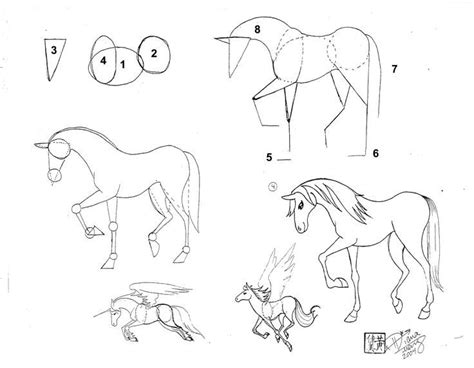 Как нарисовать поэтапно лошадь поэтапно карандашом легко для детей